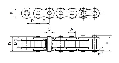 083 1X5MTR 1 2 Pitch Narrow Simplex Roller Chain 5mtr Box 083-1x5mtr-1-2-pitch-narrow-simplex-roller-chain-5mtr-box